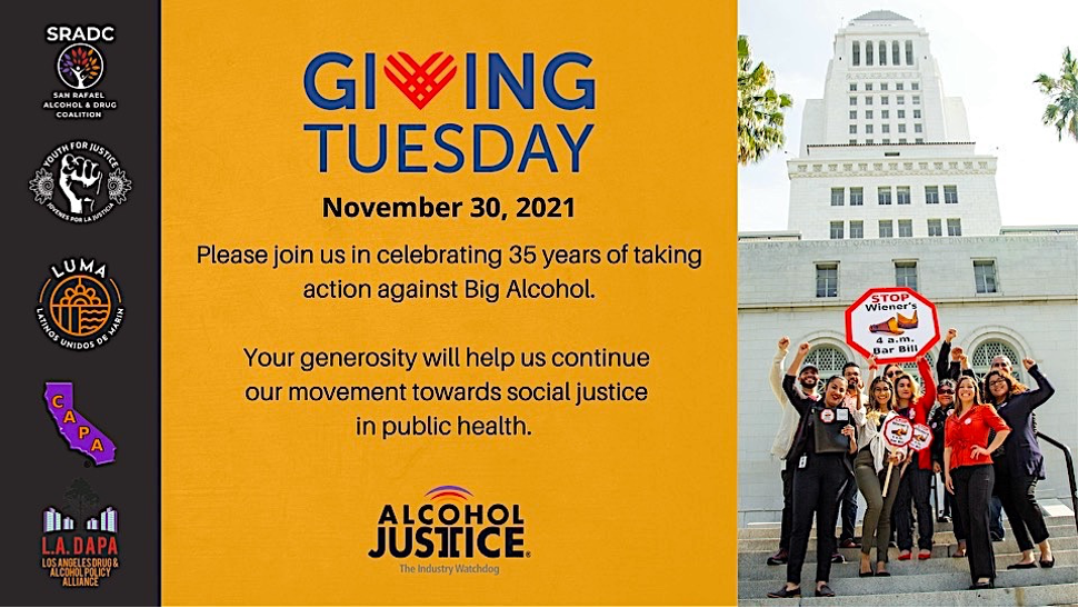 #GivingTuesday 2021: Join the New Face of Alcohol Justice - Alcohol Justice